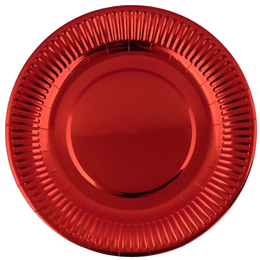 BOOMZEE TRL-08 Тарелки бумажные круглые диаметром 23 см, 6 шт, красная фольга 06