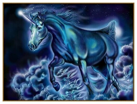 Алмазная мозаика Звездный единорог 30x40 см.