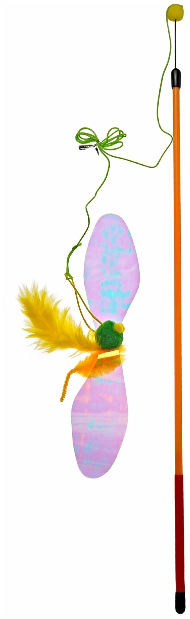 Игрушка для кошек и котят Japan Premium Pet Супер-удочка с выдвижным спиннингом для пробуждения 3-х инстинктов охотника в виде оранжевой птички