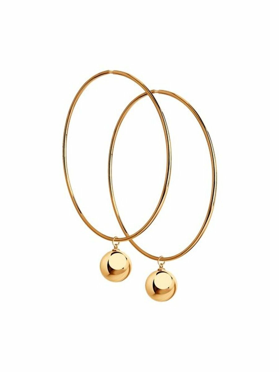 Серьги конго, серебро, 925 проба, золочение