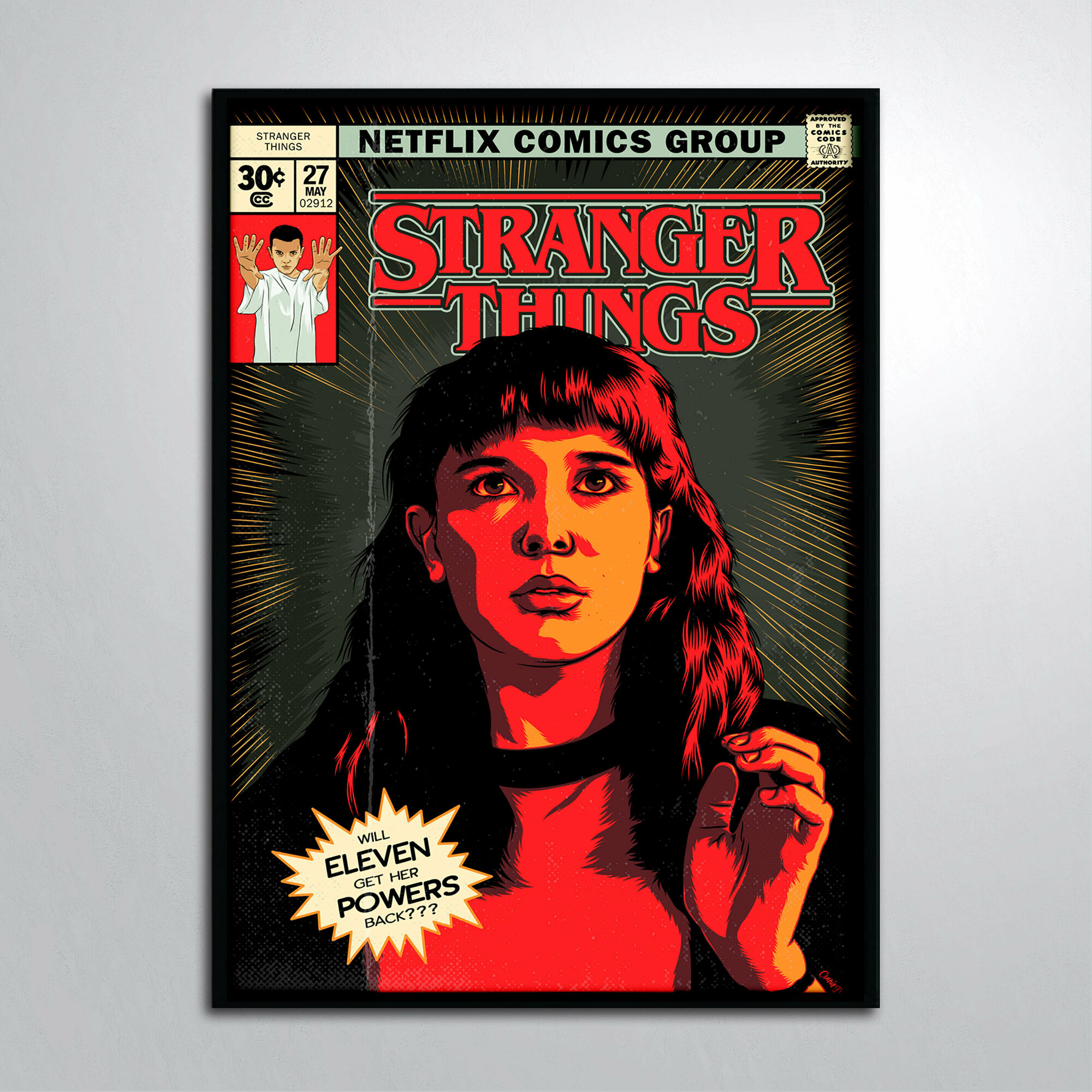 Постер без рамы/Очень странные дела Одинадцать Обложка Stranger Things