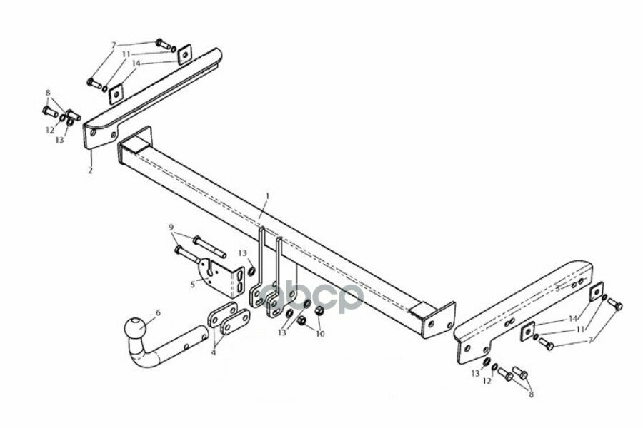Фаркоп Skoda Kodiaq 2016-2023, Volkswagen Tiguan 5N1, 5N2 2007-2016, Volkswagen Tiguan 2 2016-2024, Skoda Karoq 2019-, Skoda .