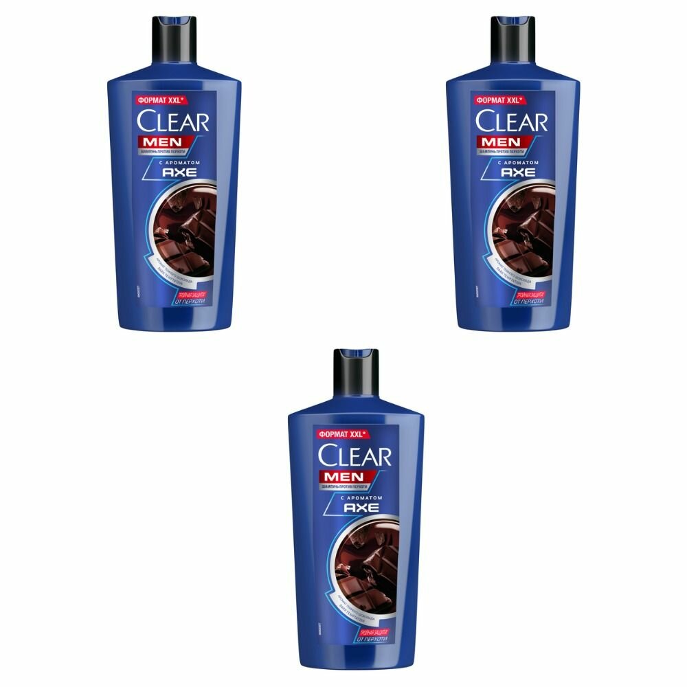 Клиар Шампунь для волос, с ароматом темного шоколада, Axe dark temptation, 650 мл - 3 шт
