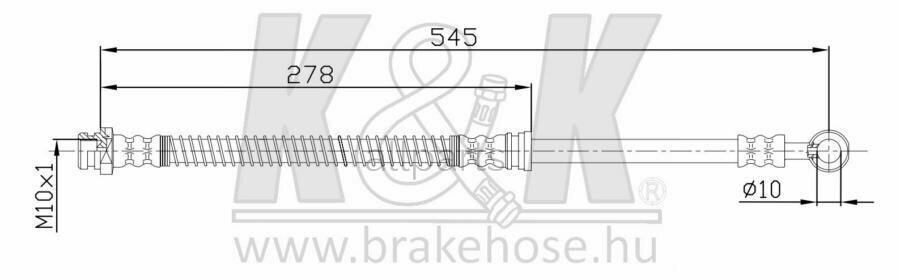 K&K FT3323 Шланг тормозной передн MITSUBISHI: GALANT V 1.8 94-