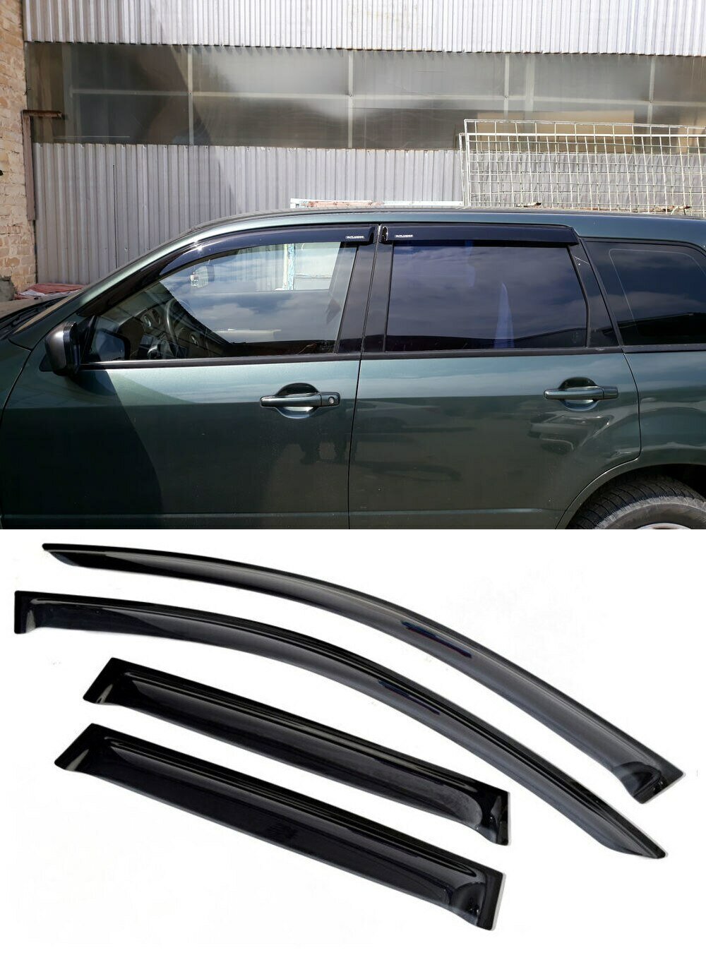 Дефлекторы боковых окон MITSUBISHI Outlander Митсубиси Аутлендер (2000-2006) / Airtrek Аиртрек