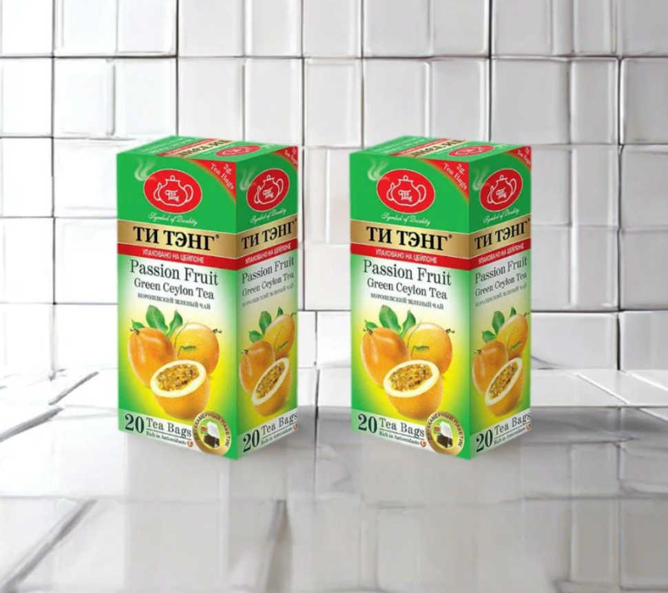Чай зелёный Ти Тэнг с маракуйей 20 пакетиков 2 штуки