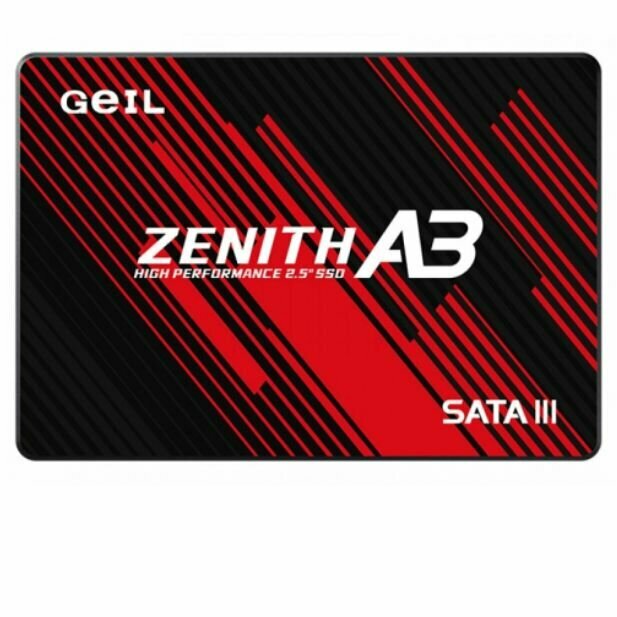 1 ТБ SSD 2.5" накопитель GEIL ZENITH A3 (A3FD16I1TBG) - SATA3 6.0 Гбит/с, чтение - 500 Мбайт/с, запись - 450 Мбайт/с, 3D NAND