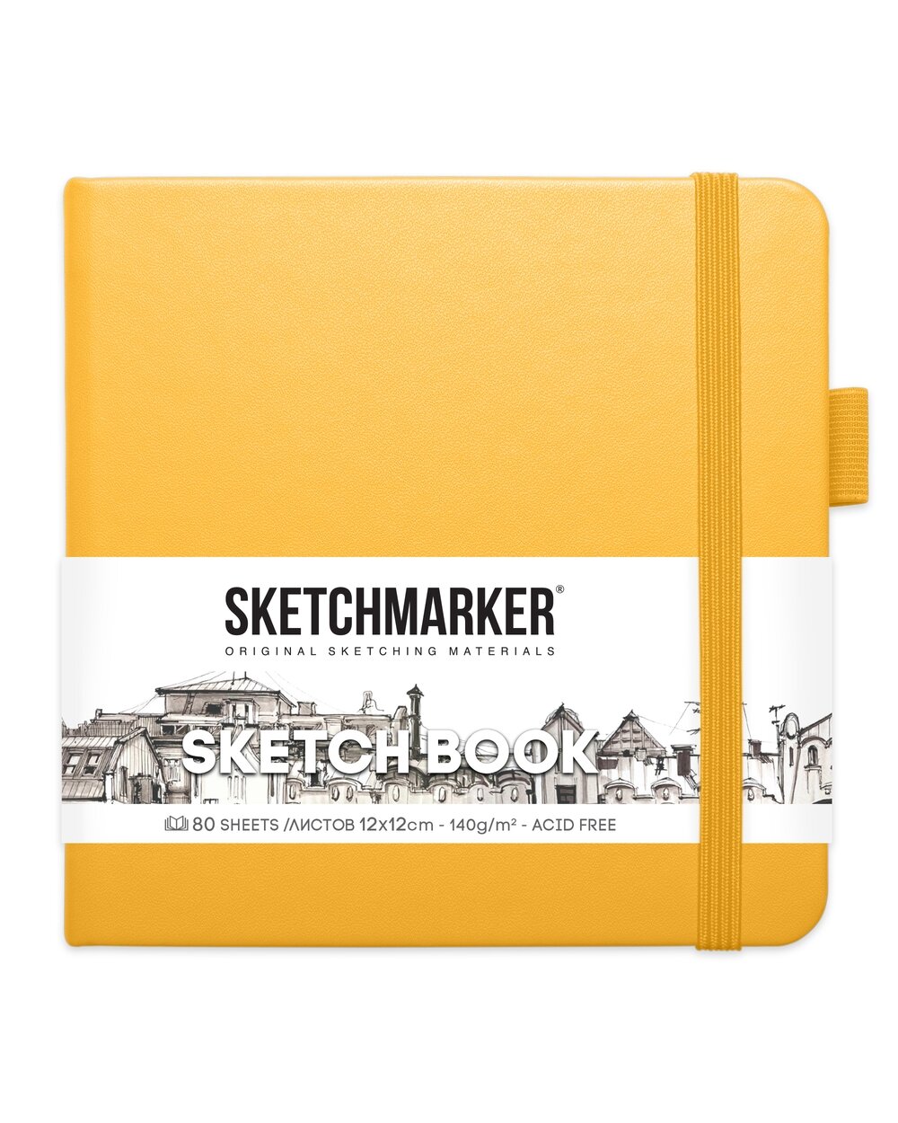 Скетчбук для графики SKETCHMARKER 140г/кв. м 120х120мм 80л. оранжевый