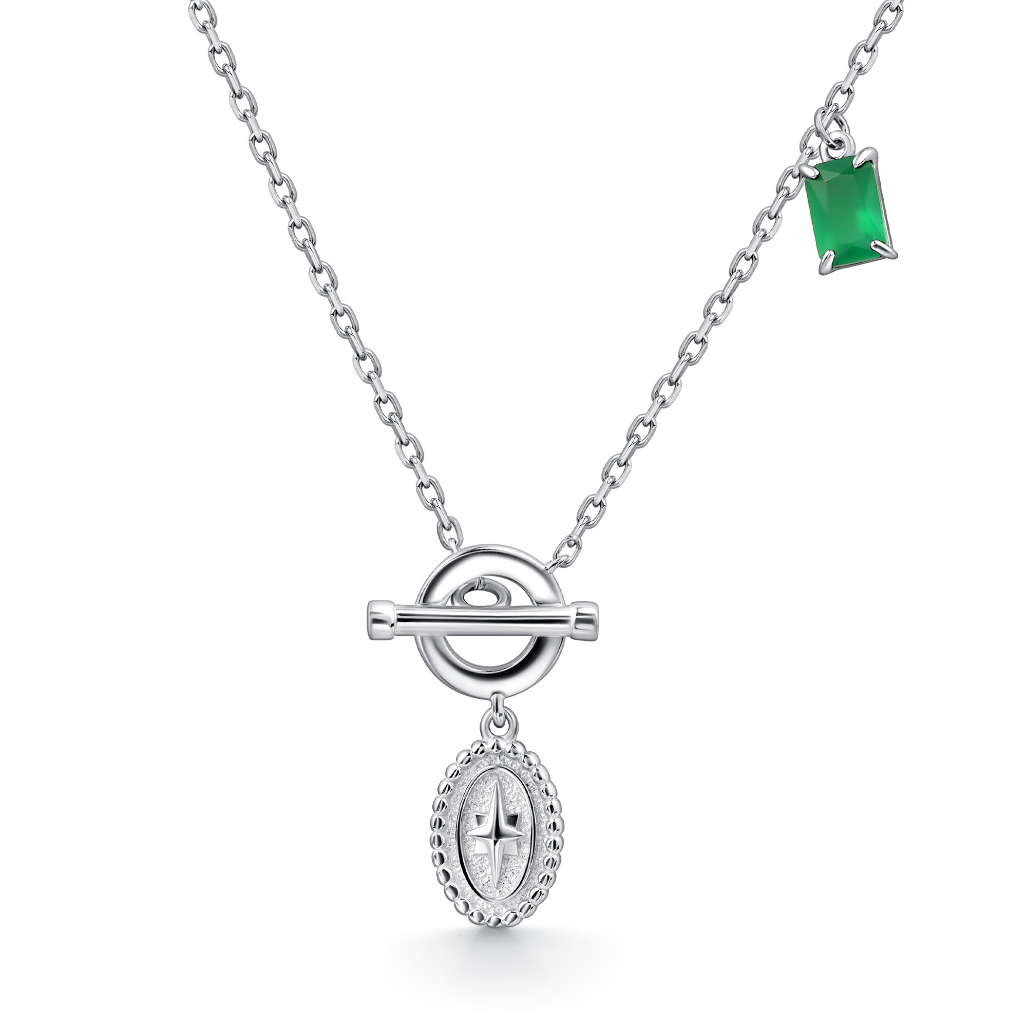 Колье, серебро, 925 проба, агат