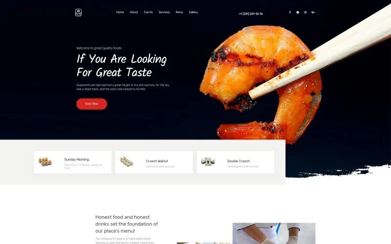 Подарочный сертификат на Шаблон для сайта Вордпресс с демоконтентом European Cuisine Theme WordPress