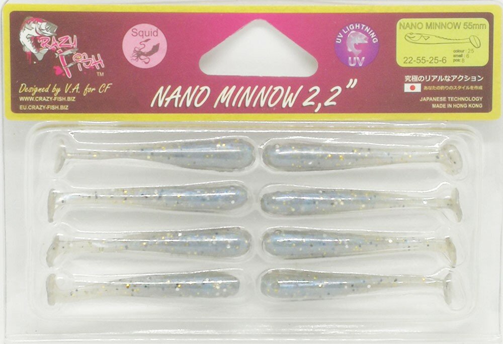 Силиконовая приманка Crazy Fish NANO MINNOW 2.2 22-55-25-6