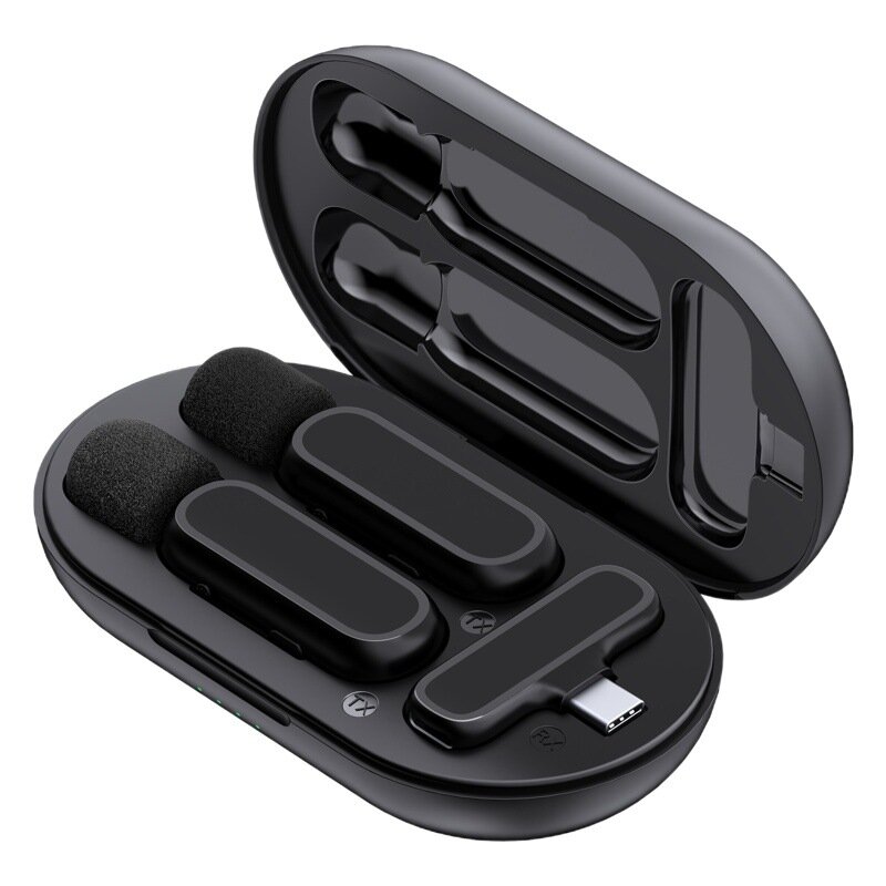 Беспроводной петличный микрофон 2 шт K61, для шумоподавления, интерфейс Type-C