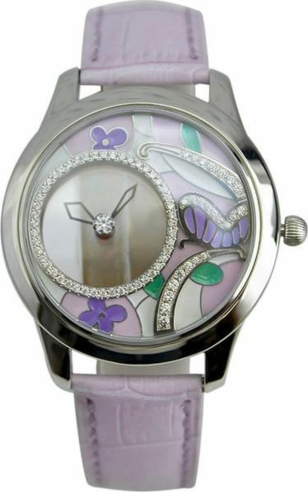 Наручные часы, серебро, фианит