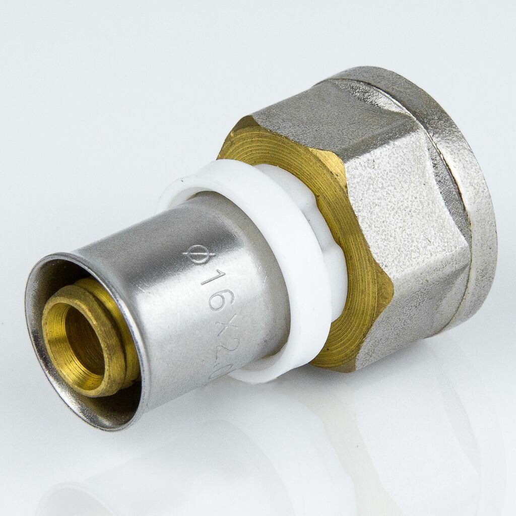 Муфта МП латунь никель пресс Дн 16х3/4" ВР ГОСТ 32415-2013 Aquasfera 8002