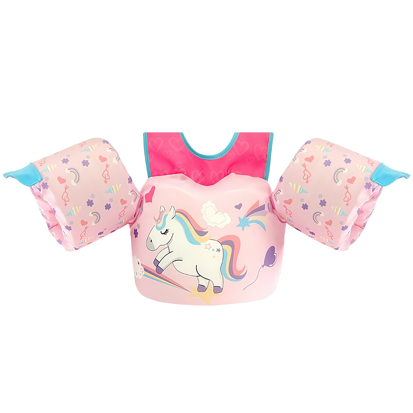 Детский безвоздушный спасательный жилет, от 2 до 7 лет, розовый единорог