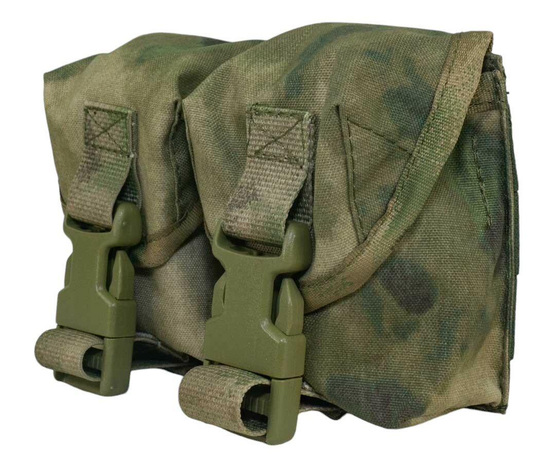 Подсумок под страйкбольную гранату Strike бесшумный двойной, атакс кордура