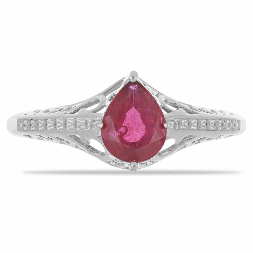 Кольцо, серебро, 925 проба, родирование, рубин