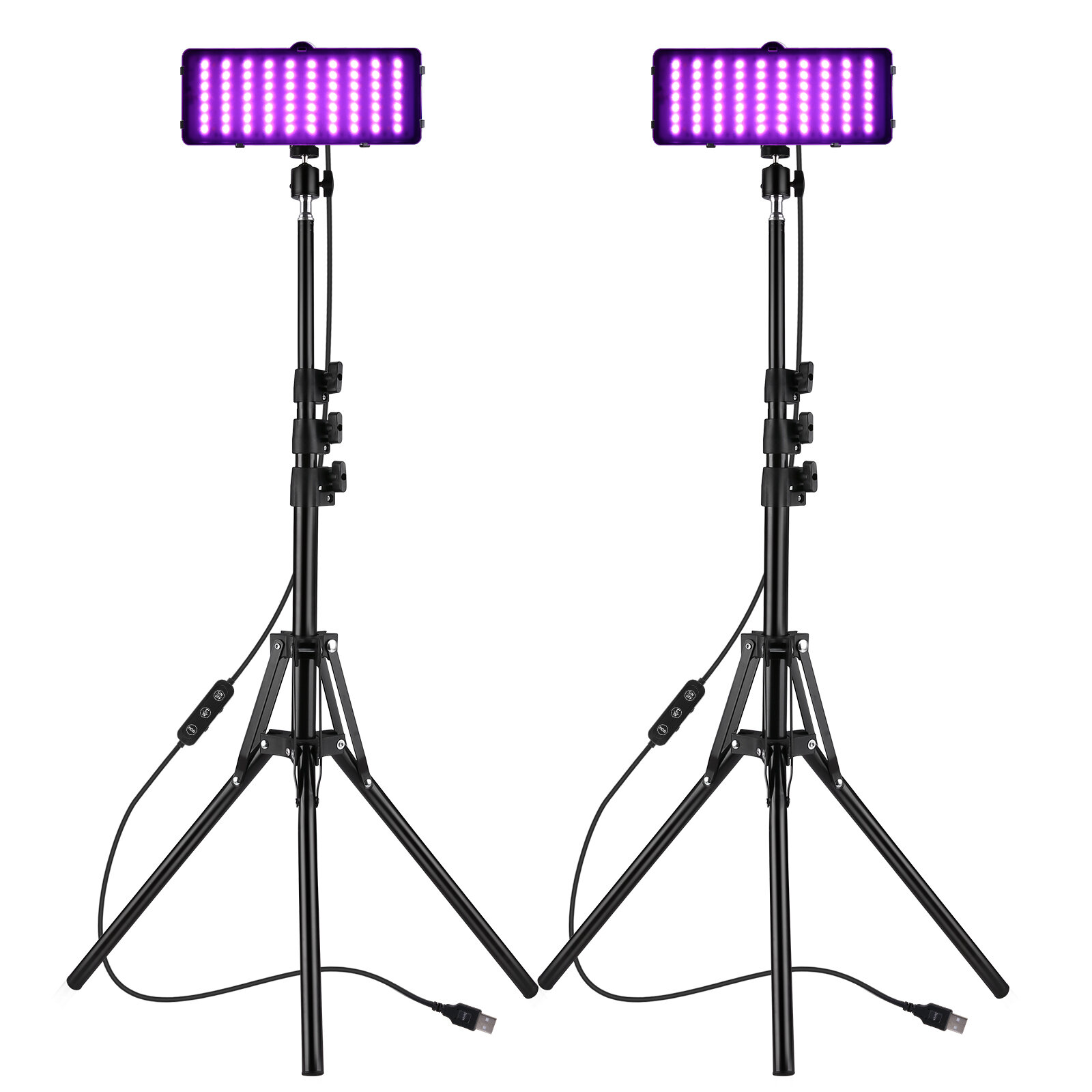 Комплект светодиодной видеолампы Andoer RGB, включающий 2 * RGB-лампы + 2 * 160