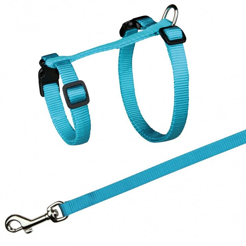 Шлейка Trixie с поводком для кошек крупных пород (1,3*57 см), цвета в ассортименте