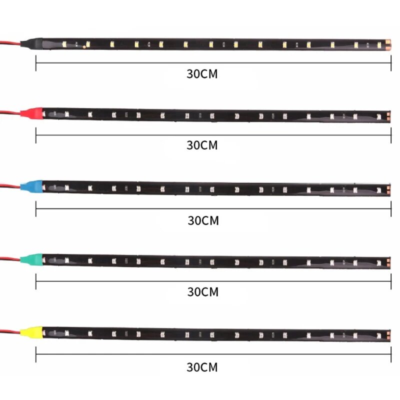 30 СМ Автомобильные светодиодные ленты Декоративные окружающие лампы 15SMD Дневные ходовые Green