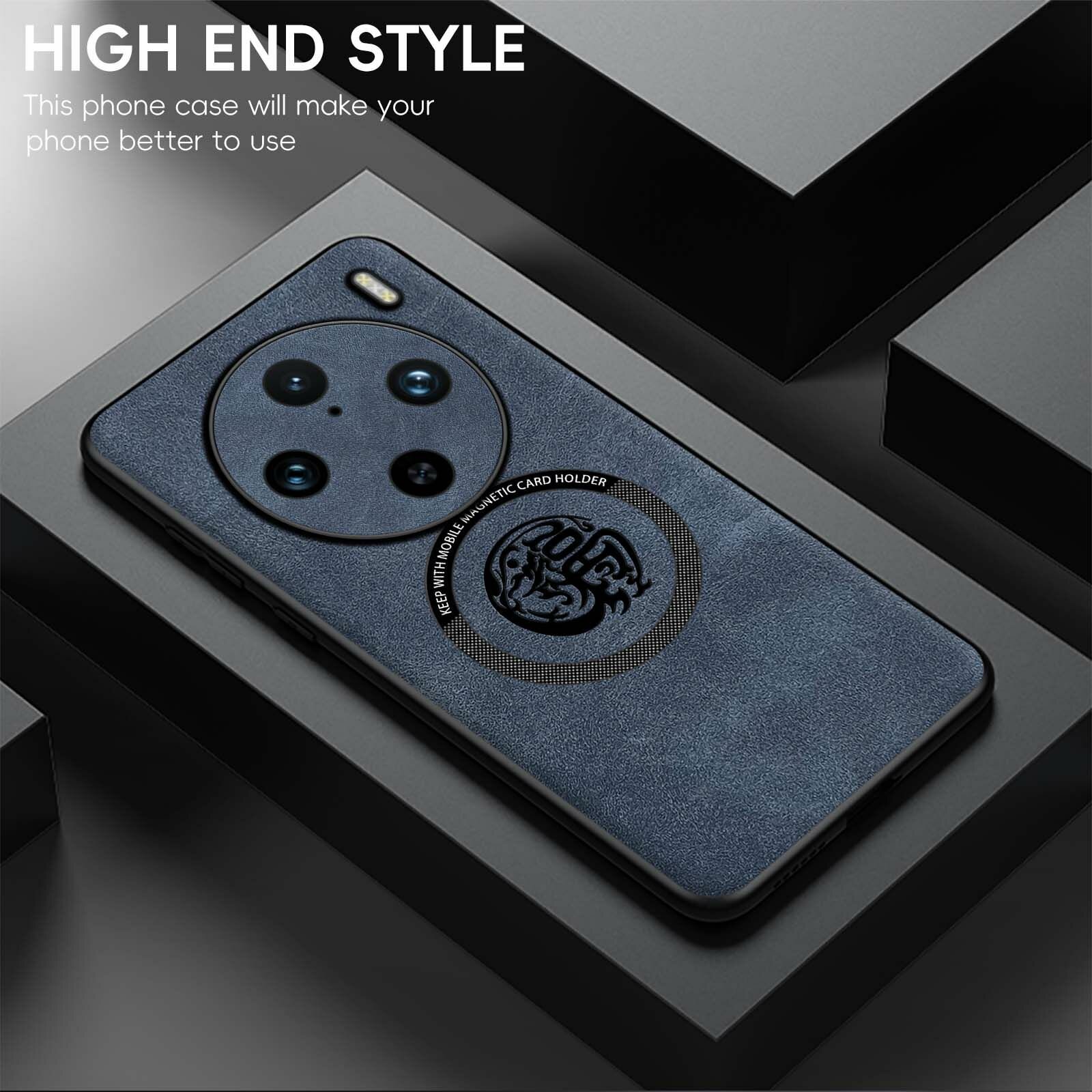 Чехол для смартфона Vivo X100 Pro 5G( Виво X100 Про) Роскошная кожа magsafe противоударный , Защита от падения, Корпус мобильного телефона с защитой камеры