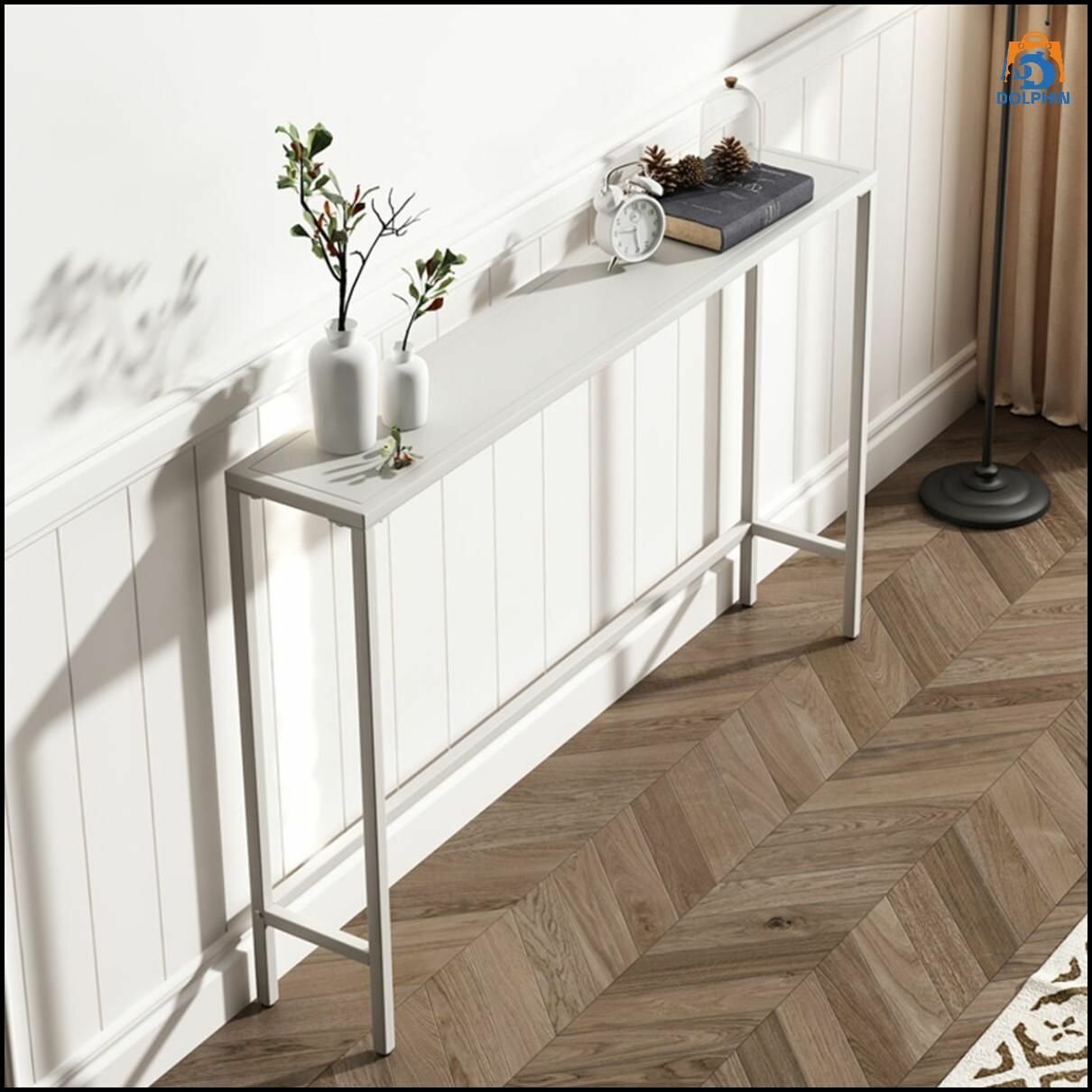 Консоль столик металлический, Незаменим для небольших квартир, Простой монтаж, Высота 75 см