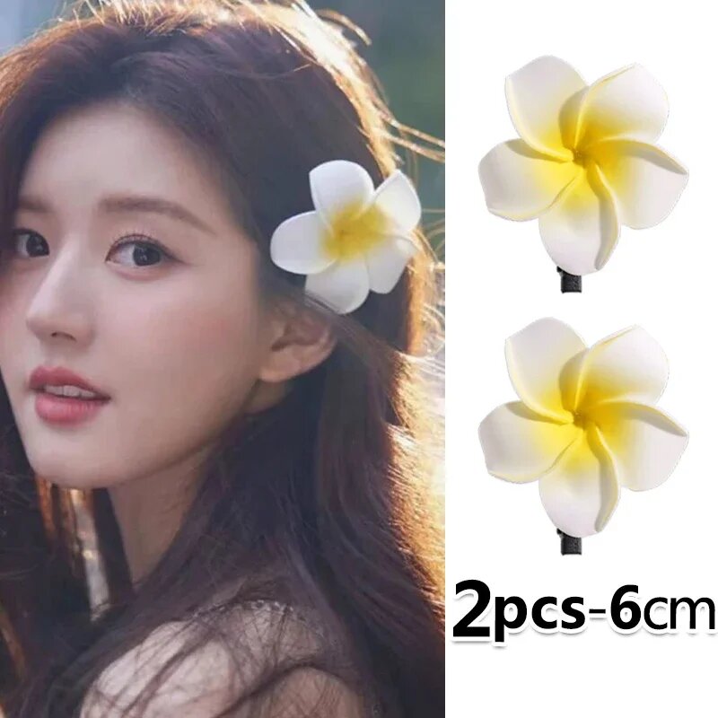 Заколки для волос с цветком плюмерии 2-10 шт 2pcs-6cm