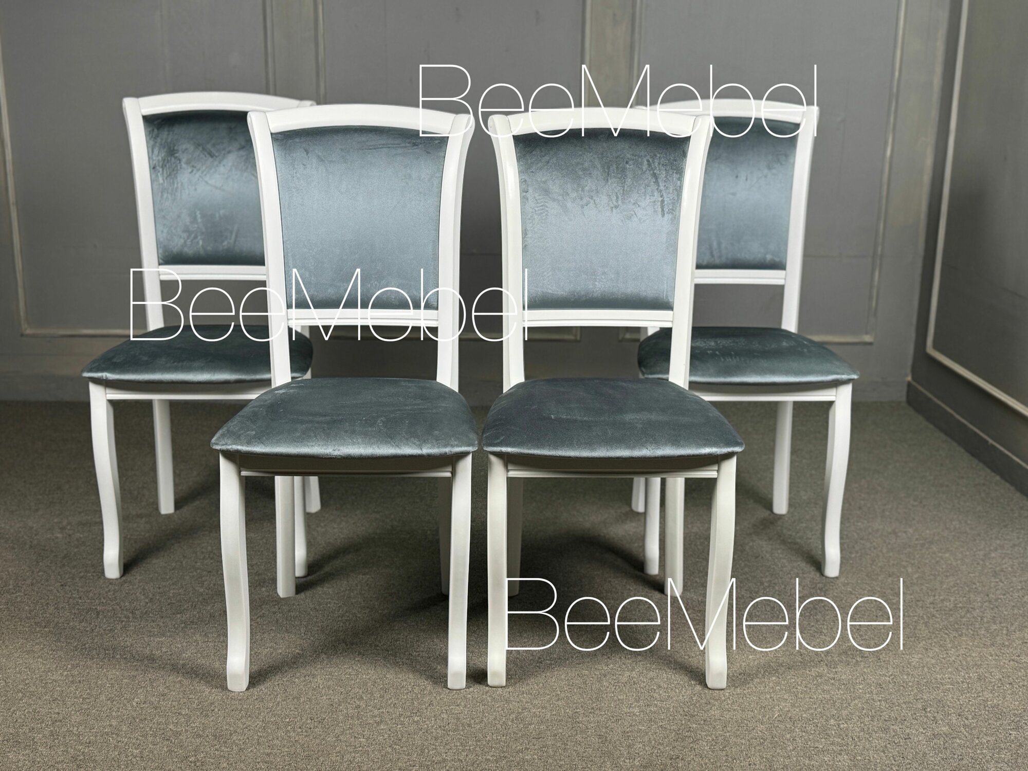 Комплект стульев для кухни 4 шт, мягкие со спинкой, обивка велюр