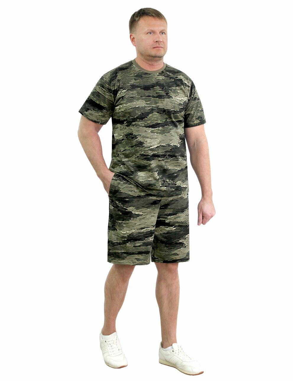 Комплект одежды трикотажный с шортами летний камуфляж