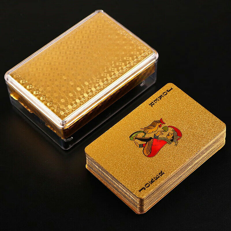 Zihu Gold Foil Playing Cards, High-End Texas Hold'em And Guandan Poker, Personalized Cards, Frosted PVC Plastic, Waterproof, Washable