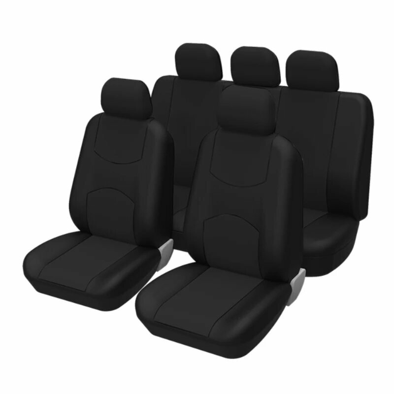Полный комплект чехлов для автомобильных сидений, универсальный размер, боковая подушка безопасности, совместима с моющейся Форд Фьюжн для Renault Logan, для NISSAN BLUEBIRD BLACK full set