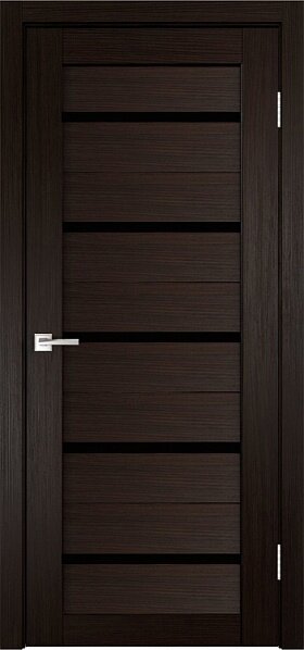 Межкомнатная Дверь Verda Х-3 Венге со Стеклом Лакобель Чёрный 2000х800мм (Полотно 1шт) / Верда.