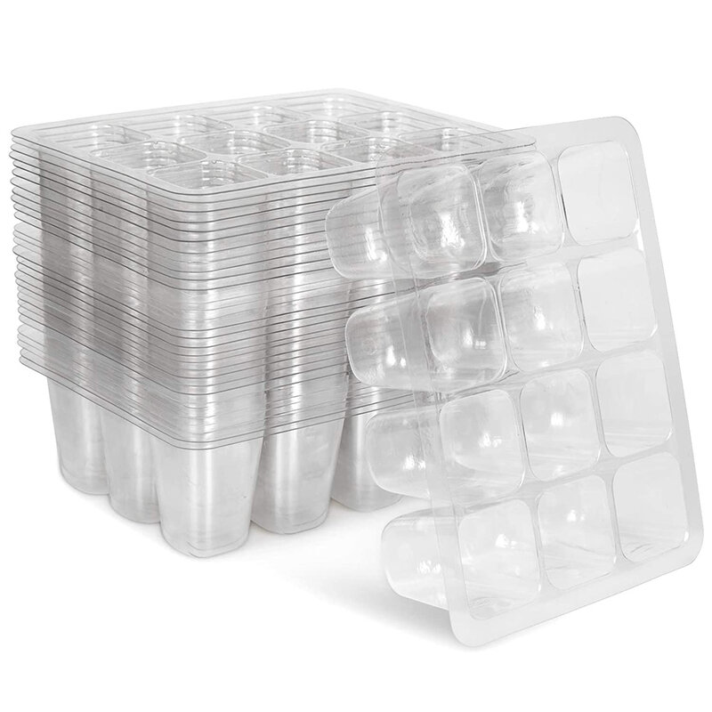 Лоток для рассады с 12 отверстиями, прозрачный лоток для семян, набор для проращивания, горшок для рассады, лоток для рассады, мясистый горшок для рассады, 12 лотков