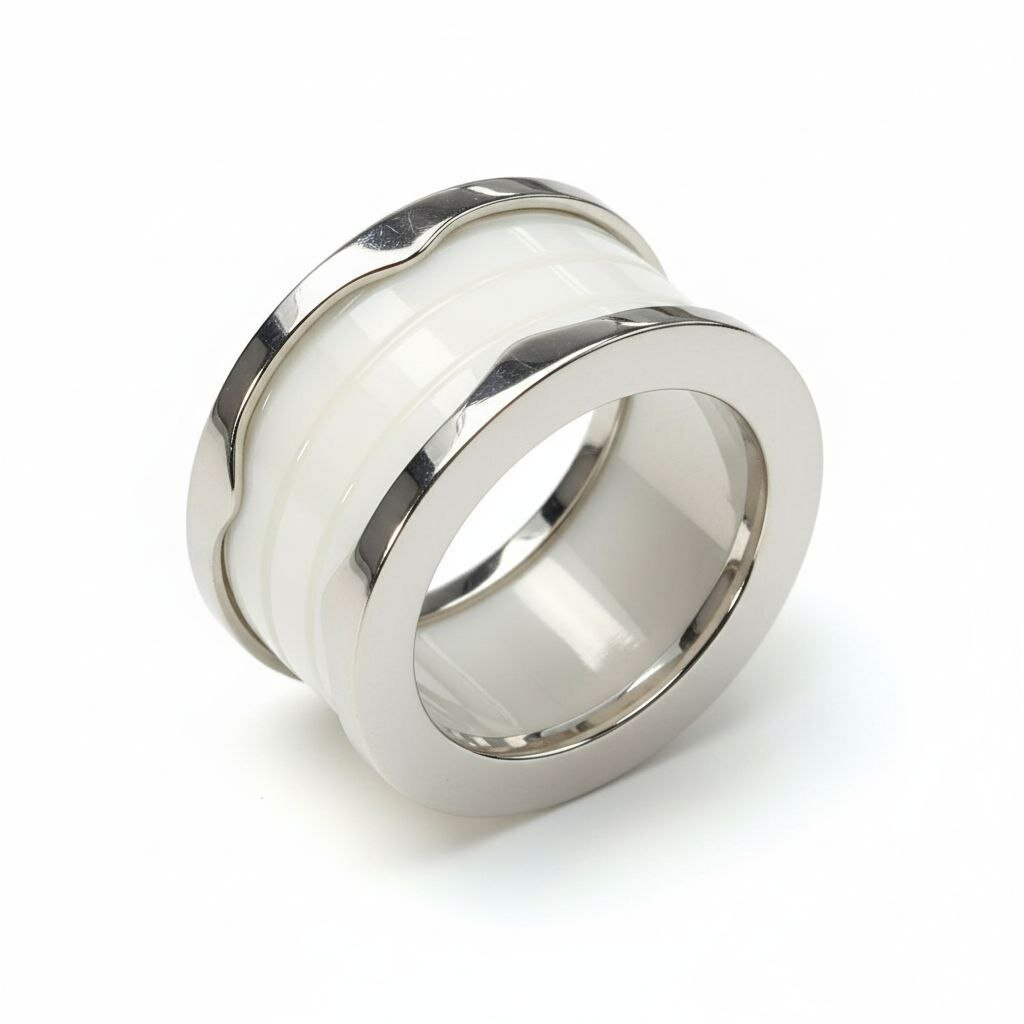 Кольцо, серебро, 925 проба, керамика