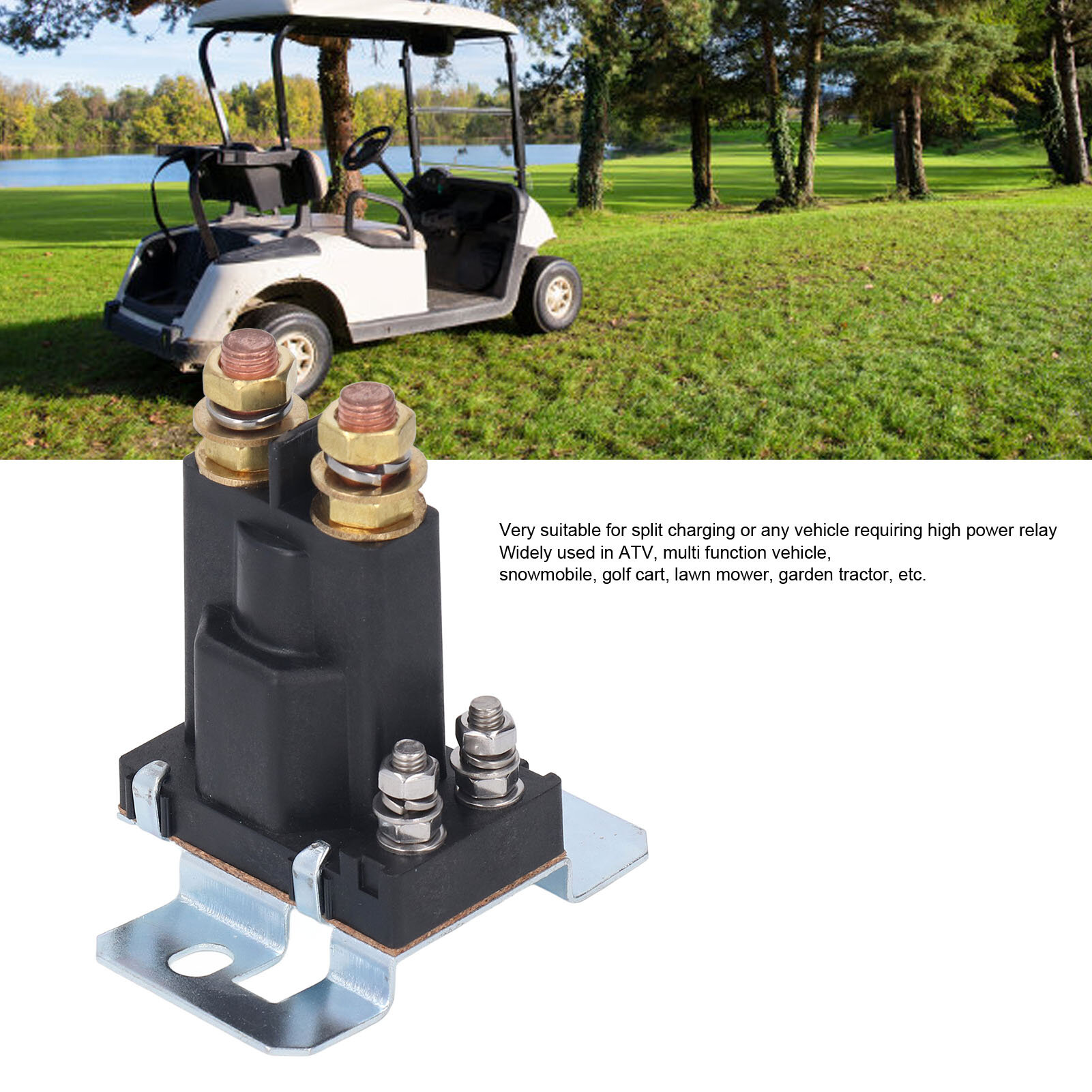 Соленоидное реле стартера 500A 30 Вт, латунная катушка, реле стартера двигателя из нержавеющей стали, автоматический пусковой контактор 12 В постоянного тока