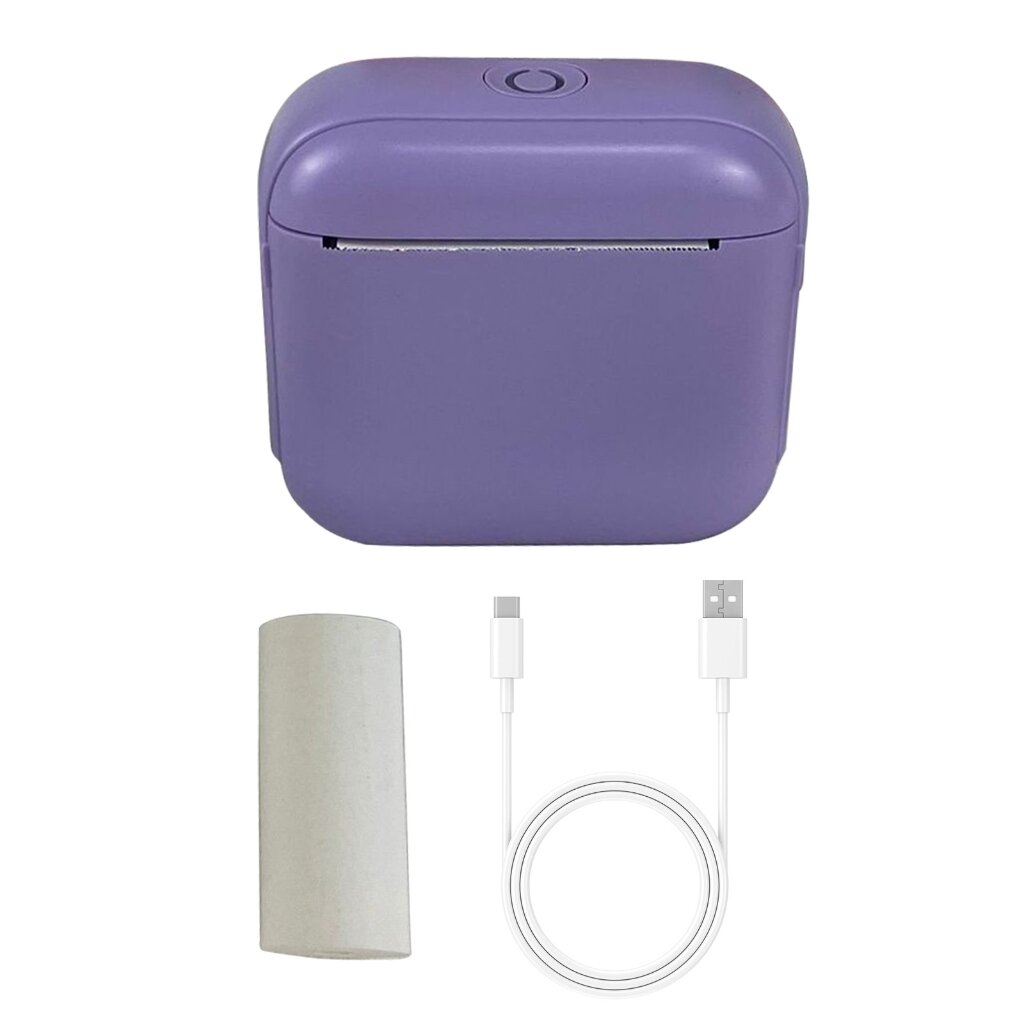 Мини-принтер Портативный цифровой фото-термопринтер для небольших Этикеток-фиолетовый В одном Рулоне