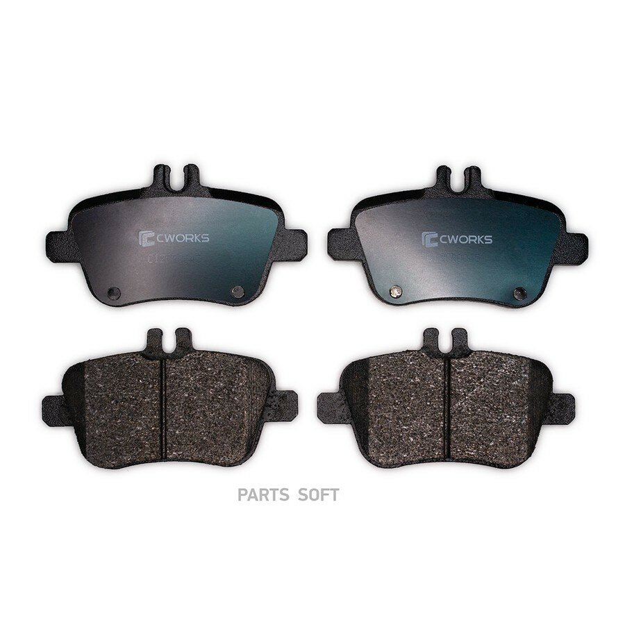 CWORKS Тормозные колодки задние, Low Metallic (Замена для C12CR0106)