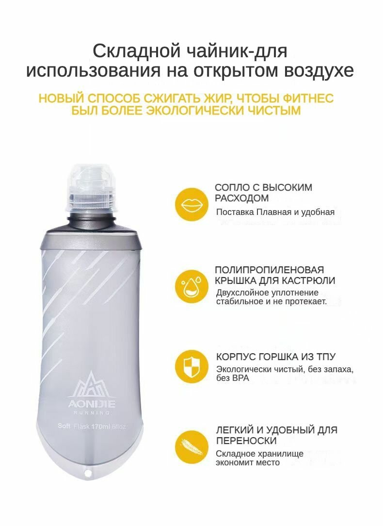 Фляга AONIJIE SOFT FLASK SD23-170 мягкая прозрачная 170мл