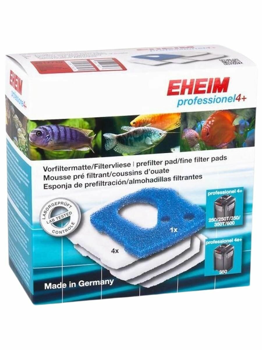 EHEIM Наполнитель для PROFESSIONEL 4+ (2271/2273/2275), prof 4e+ (2274), prof 5e 350 (2274) набор 1 губка синяя грубой очистки + 4 губки синтепон