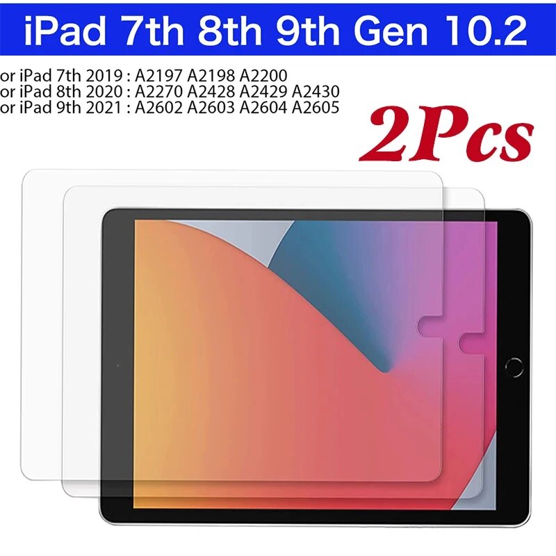 Защитное Стекло Для iPad 10,2 Дюйма, Закаленное, 9H, Прозрачное, HD, Совместимо С Моделями A2197, A2602, A2603, 2 Шт. В Упаковке