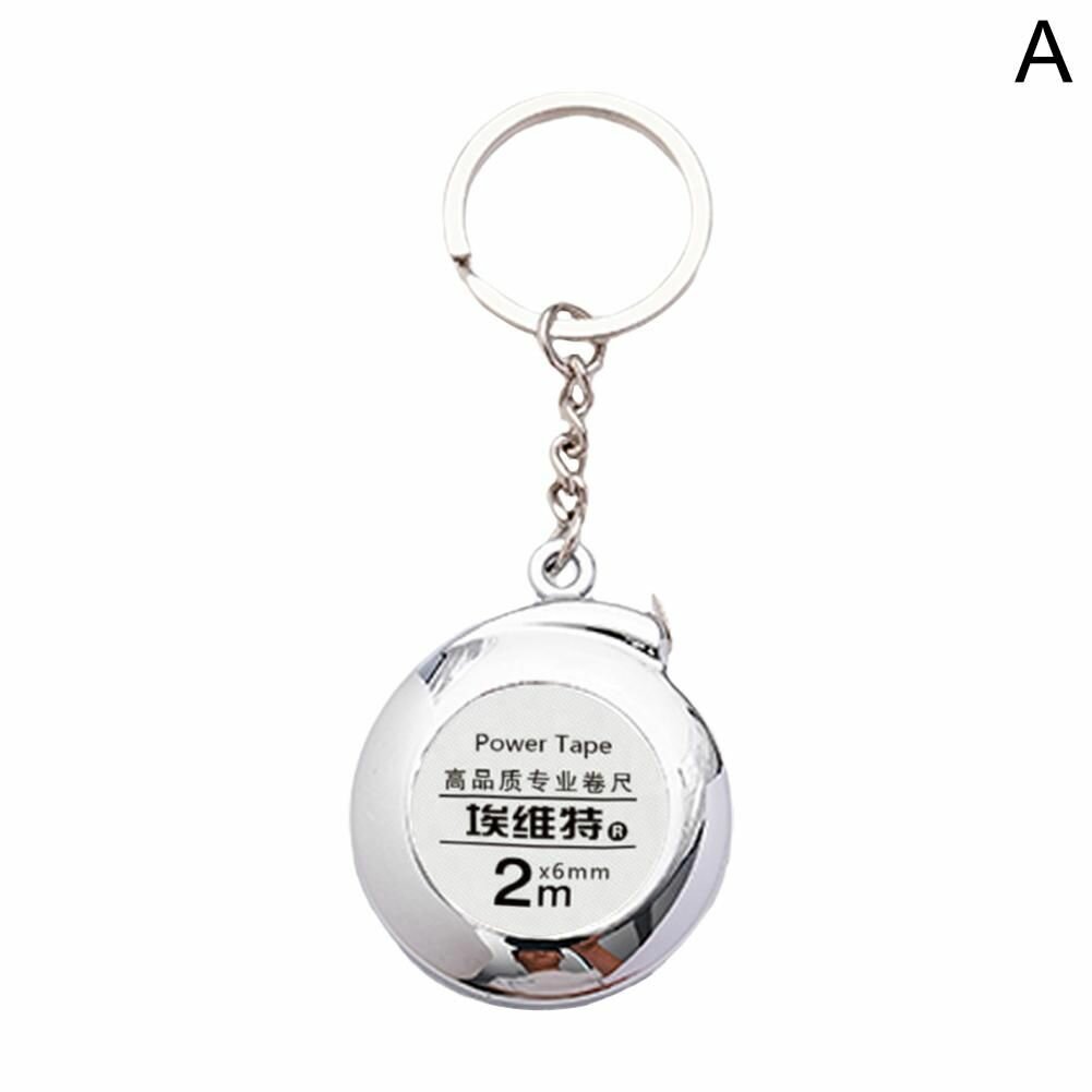 1шт мини брелок рулетка 2м стальная тонкая маленькая линейка многоцелевой подарок