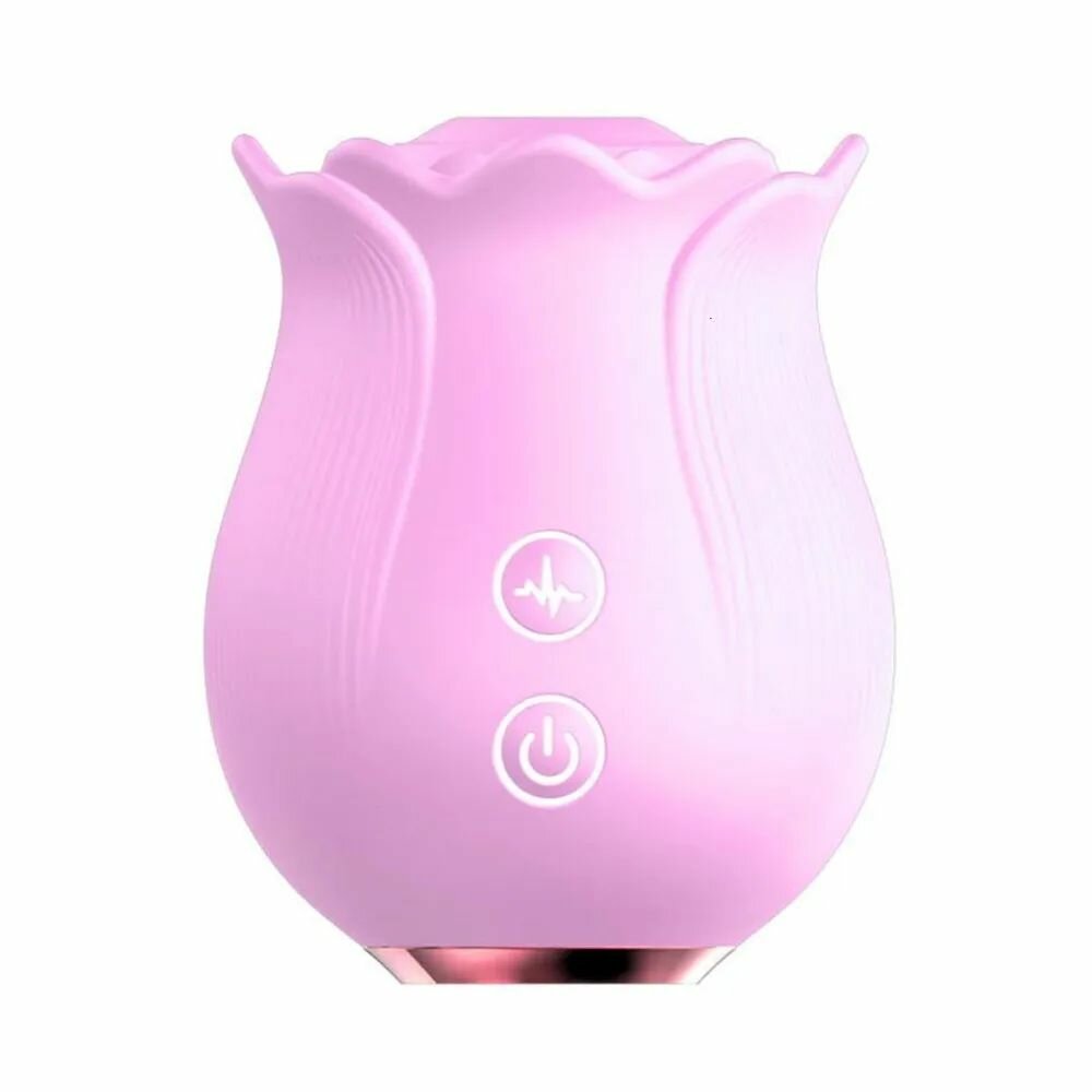 Розовый вибратор для языка, Розовый - 12 частотный отсос