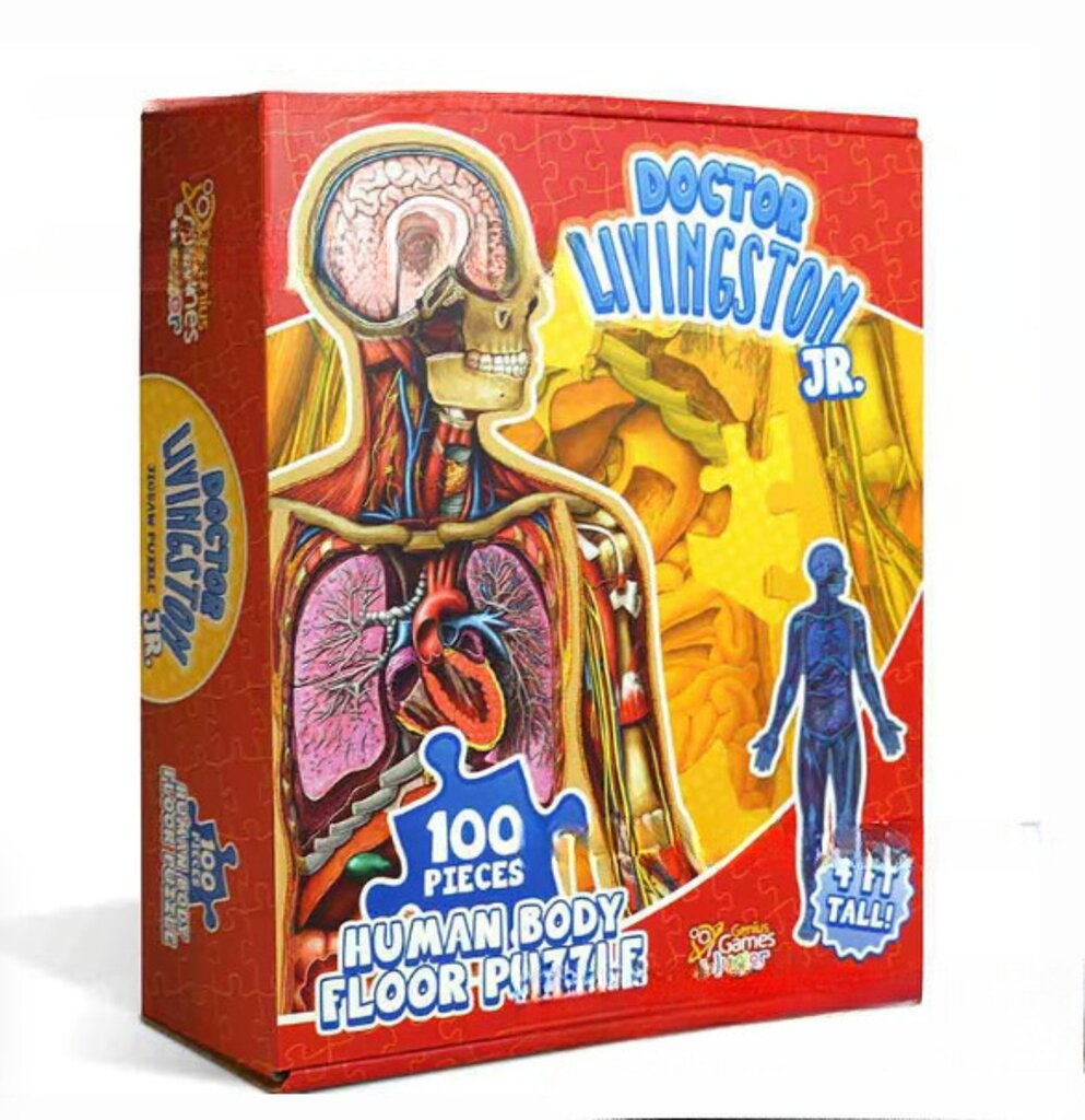 Детский напольный пазл «Анатомия человека», состоящий из 100 частей, пазл всего тела — 4 фута, точные с медицинской точки зрения напольные пазлы для детей в возрасте 6–8, 4–8, 8–10 лет — Развивающие игрушки для детей и малышей