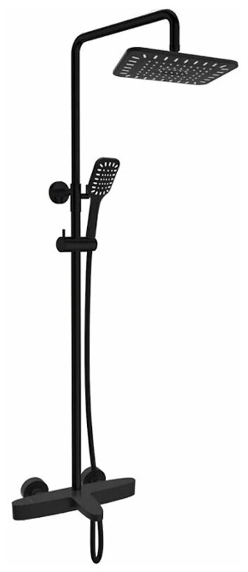 Душевая система KAISER Star с термостатом (стац. лейка 250mm*190mm), черный 02182-2