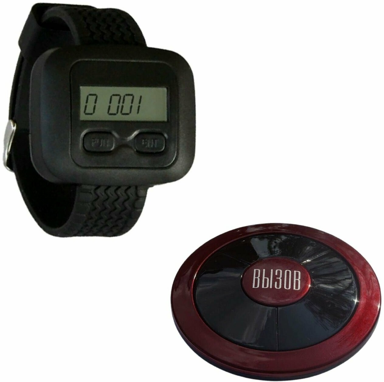 Комплект системы вызова персонала: часы-пейджер П-10 и 1 кнопка вызова К-17