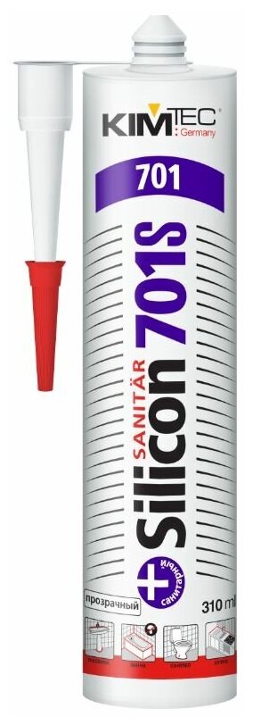 Герметик силиконовый "KIM TEC" бесцв. 701S санитарный 310 мл (1/20) 02-01-52 11588810