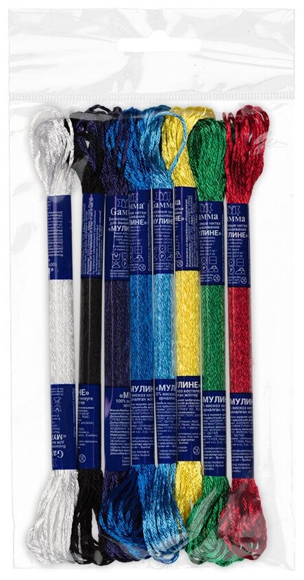 Набор мулине "Gamma" VM-08 100% вискоза 8 x 8 м №04 Яркие краски