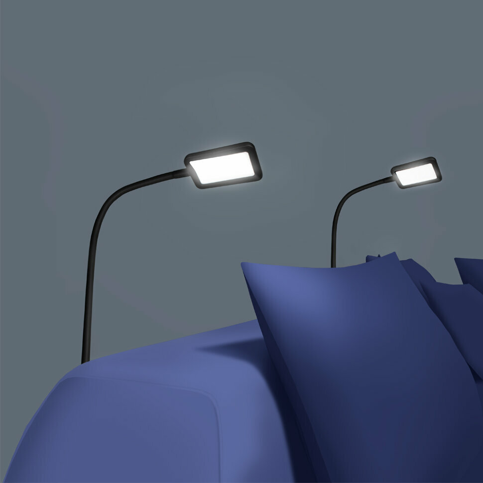 Светильник для кровати дуга 12В с диммером USB A+C (2A), GLS, с коннектором L813, черный