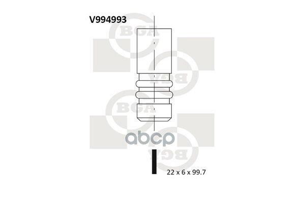 Клапан выпускной 22x6x99.7 FRD FIESTA IV 1.25 16V 95-02 EX шт. Bga арт. V994993