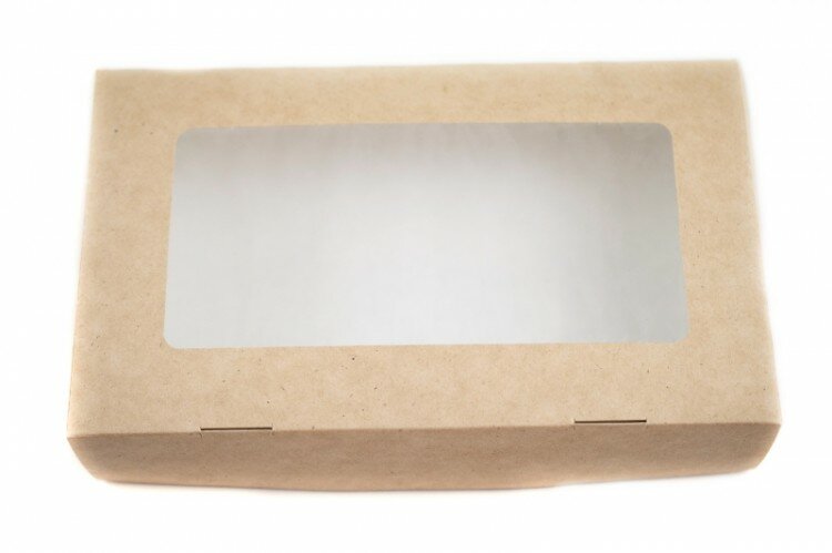 Коробочка крафт с окном 20х12х4см, 31-038, 1шт